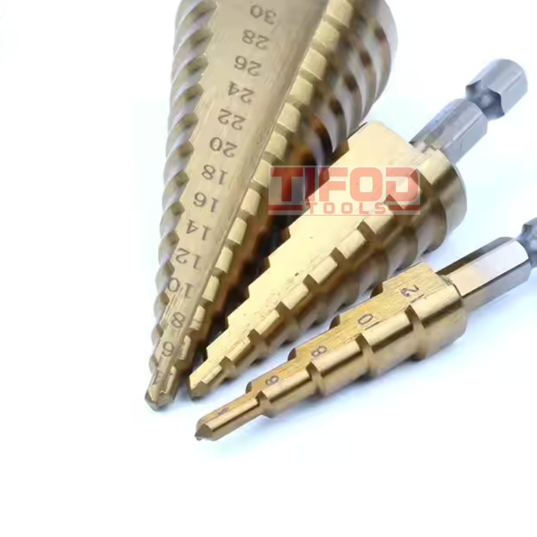 Step Bits HSS Titanium Coated for Plastic Wood Metal Hole Drilling ...
