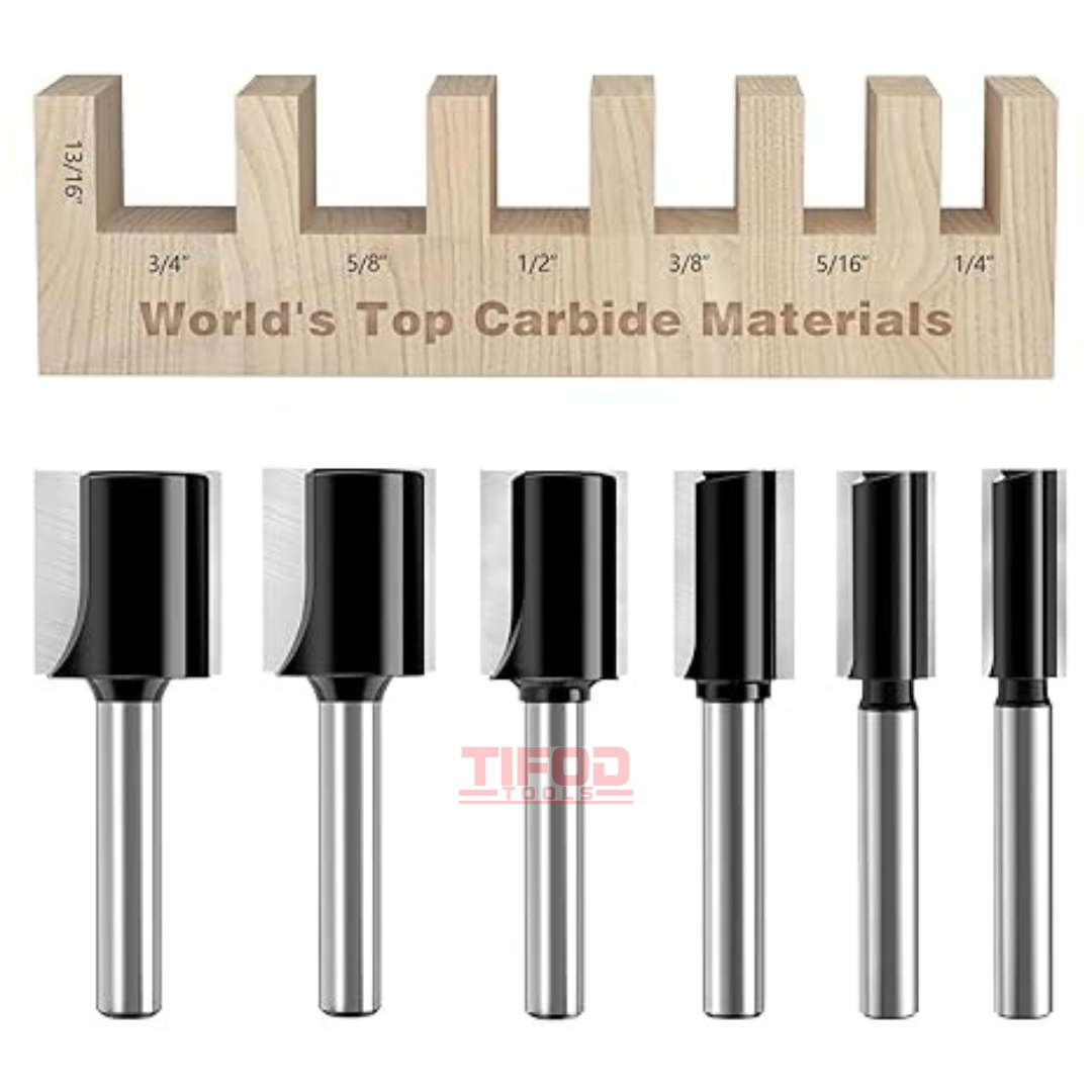Straight Router Bit 8mm Shank, Double Flute - Tifod Tools